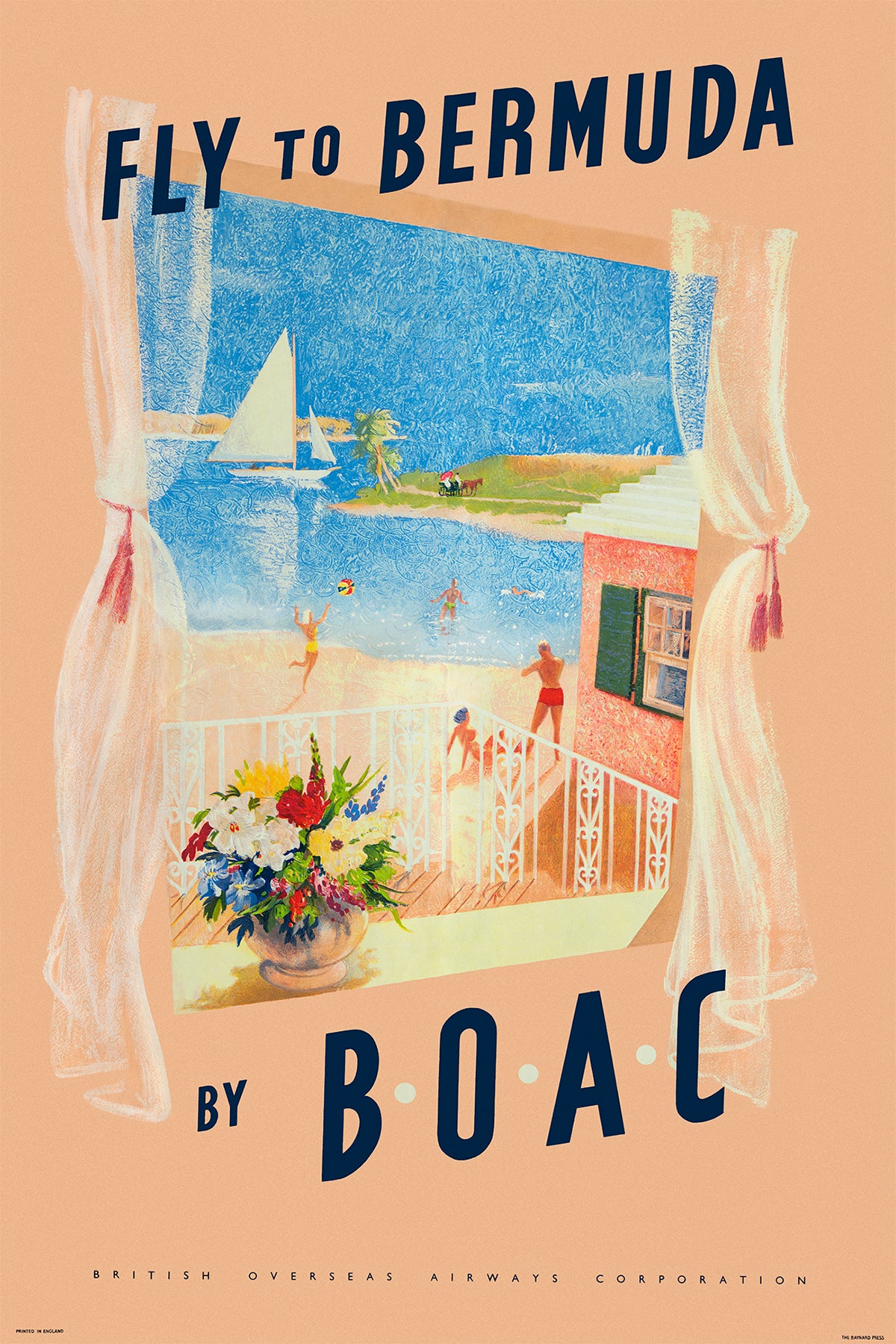 Fly to Bermuda by B.O.A.C., c.1960s. [Seaside] – Stick No Bills