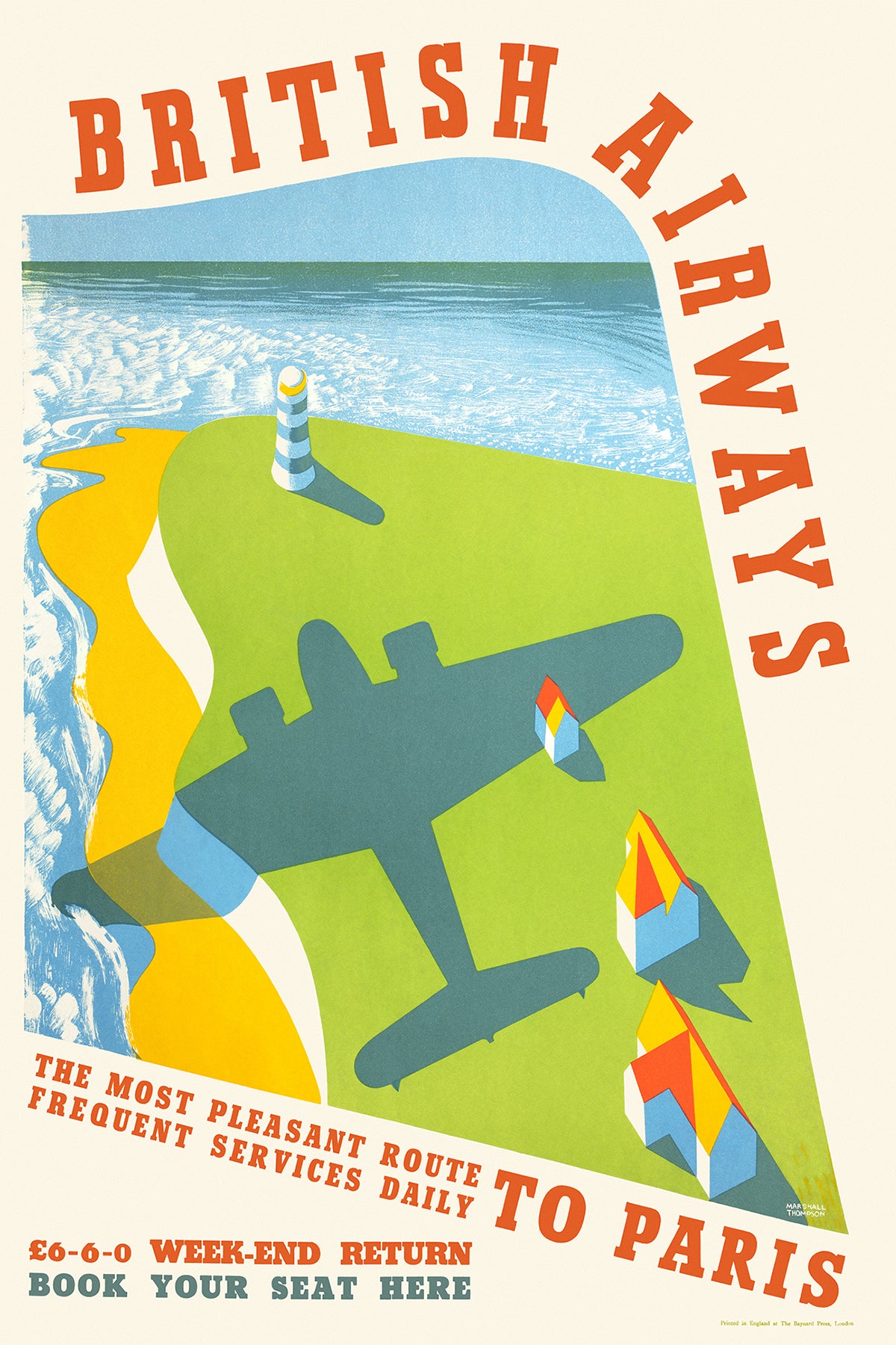 To Paris, British Airways, c.1936. [Week-end Return] – Stick No Bills