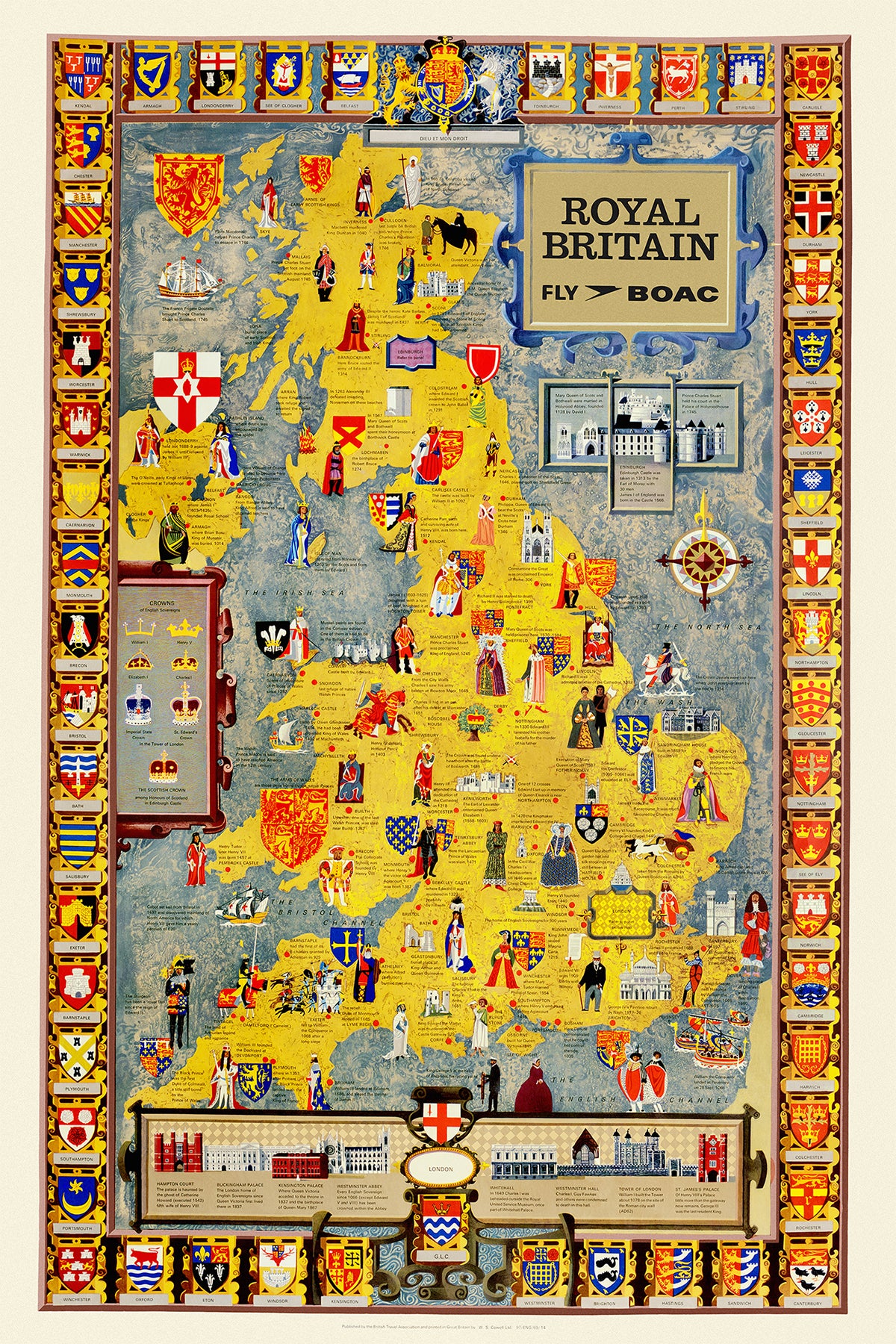 Royal Britain, fly B.O.A.C., 1950s. [History Map] – Stick No Bills