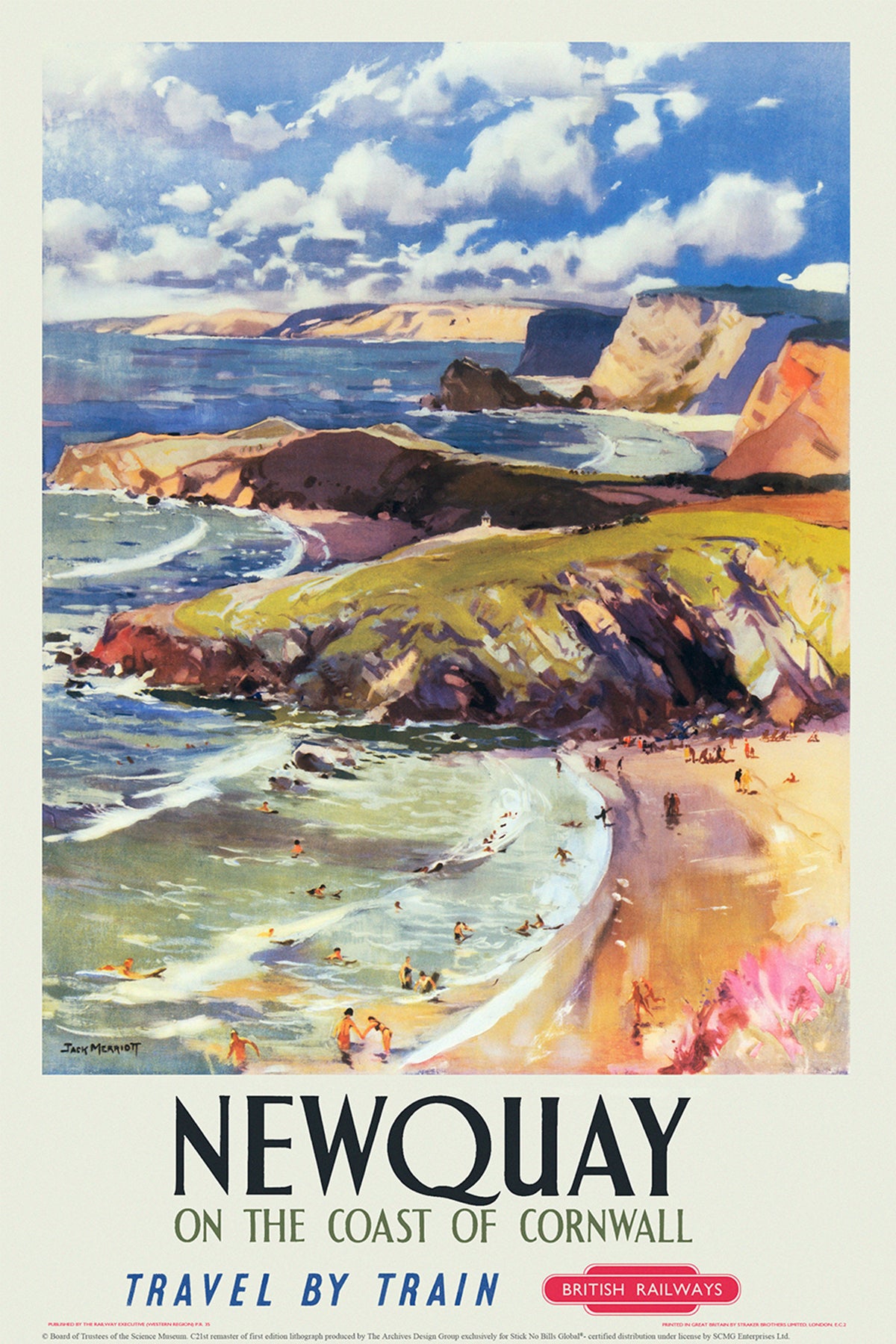 Newquay, on the Coast of Cornwall, 1950. [British Railway] – Stick No Bills