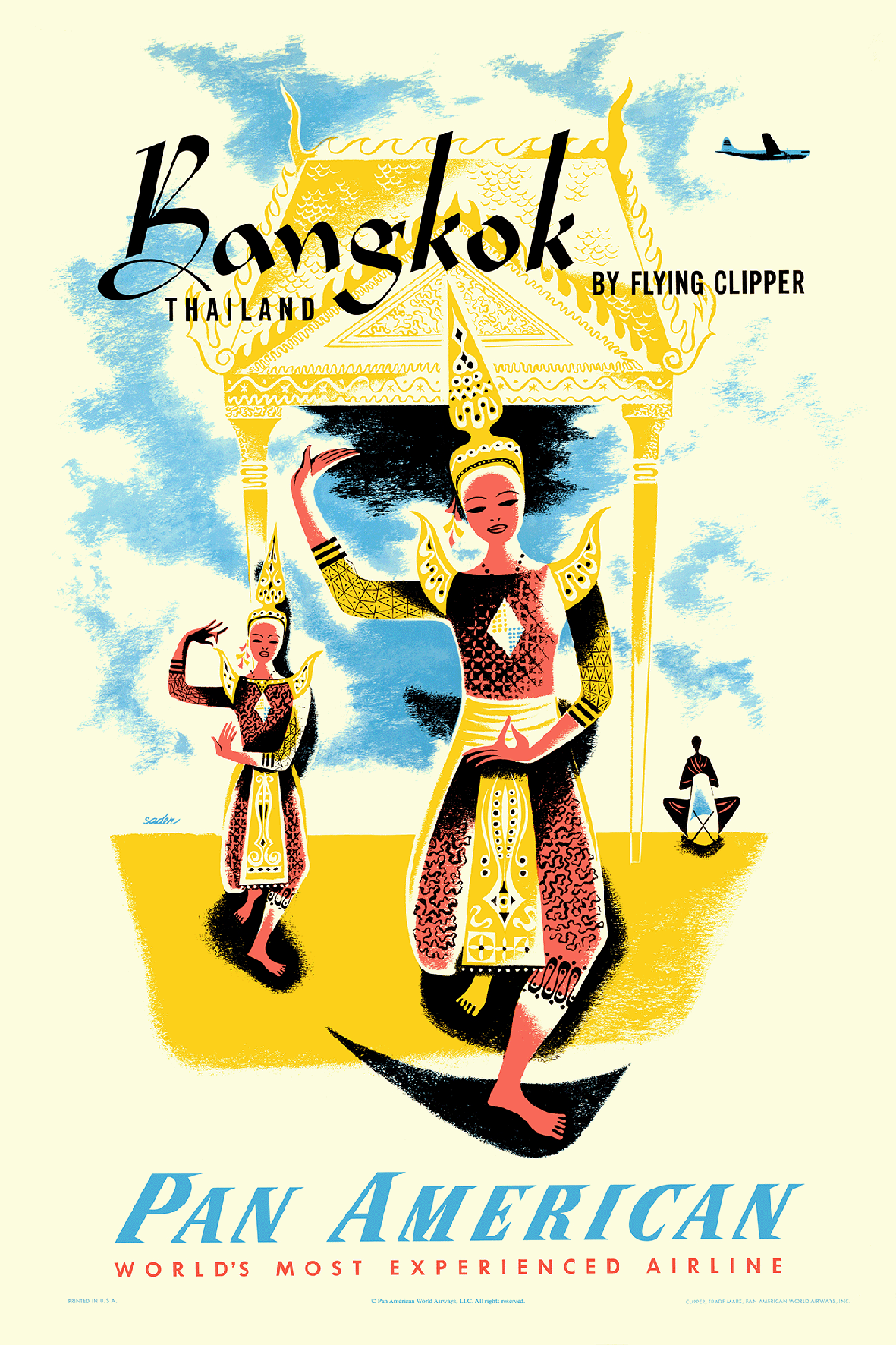 Bangkok, Thailand, Pan American, 1950s [Dancers & Temple]. – Stick No Bills