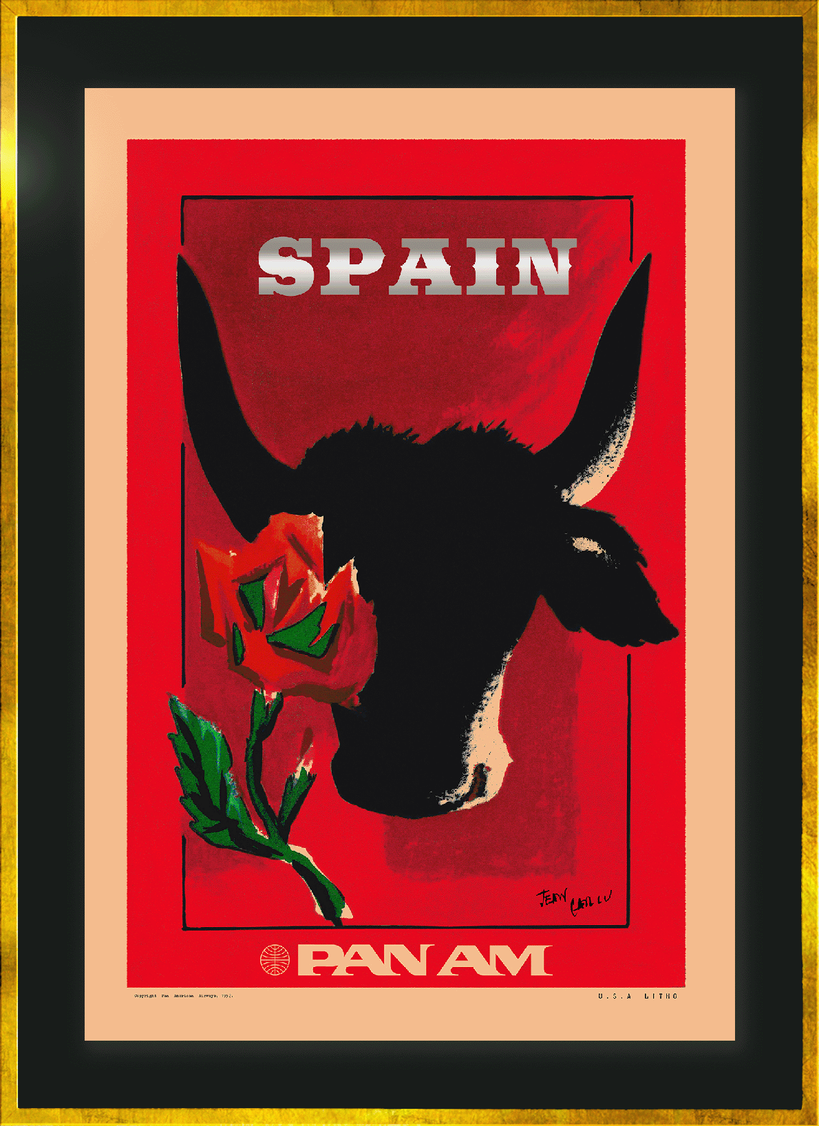 Spain, Pan Am, 1950s [Ode to the Toro] [Red] – Stick No Bills